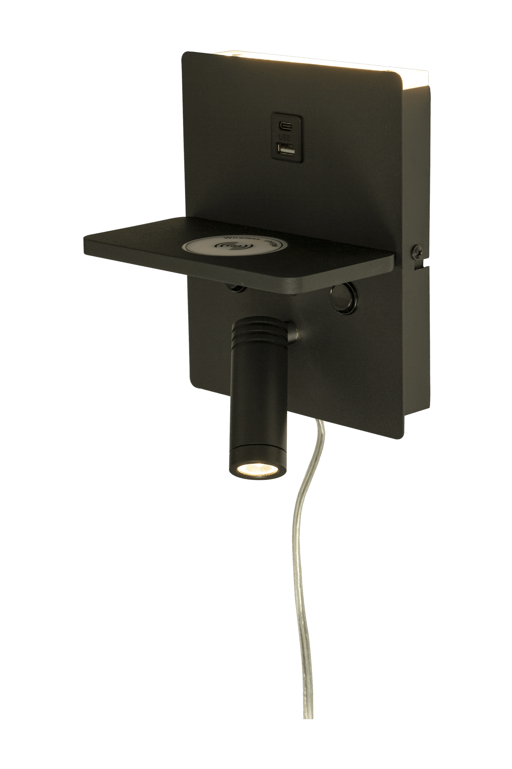 ASTOR wall lamp with wireless charger and USB - AnetaHome